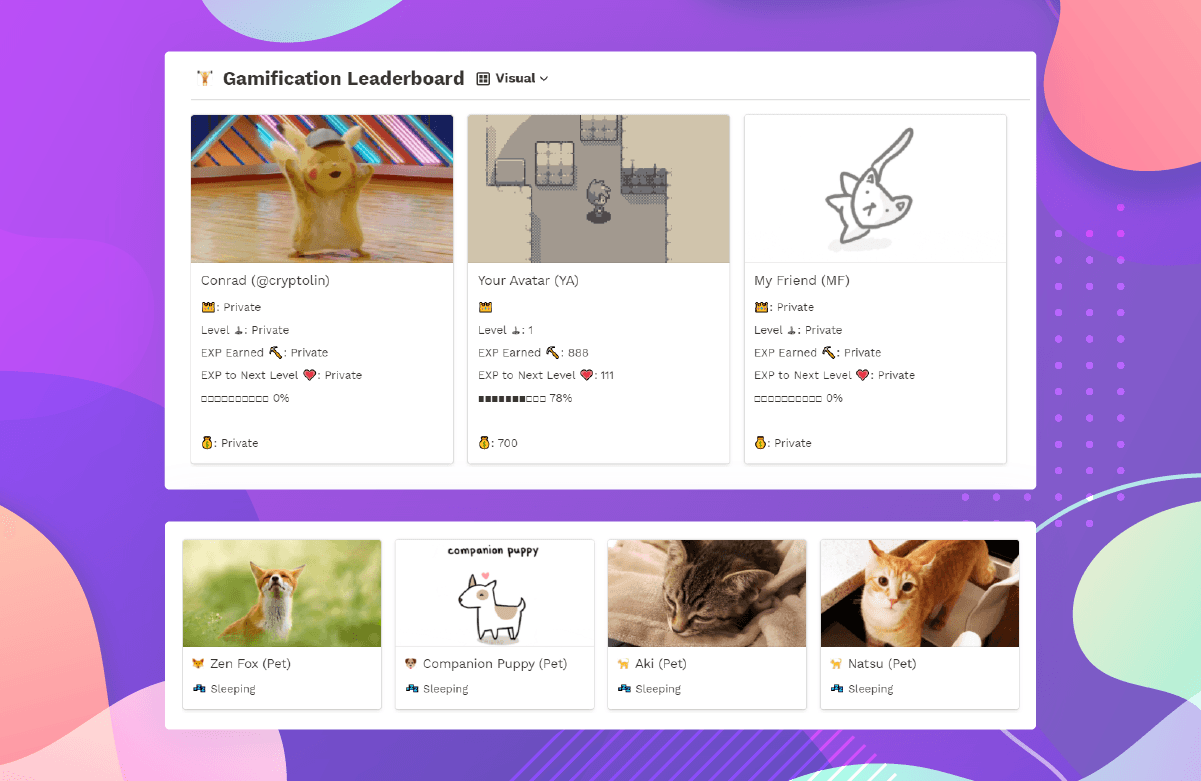 Gamify Your Life - Notion Template | Conrad